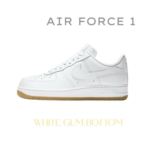 Nike | Shoes | New Nike Air Force One White Gum Bottom Sneakers | Poshmark